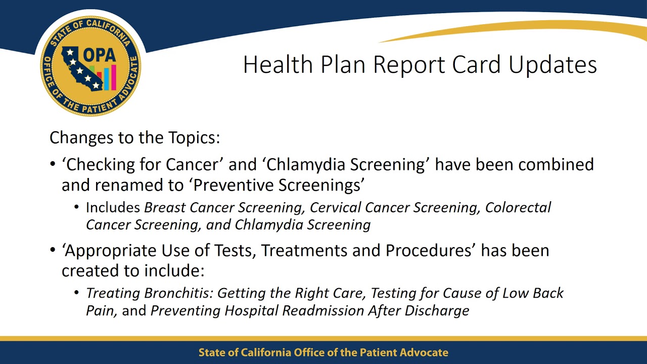 18-19 Edition Health Care Quality Report Cards Summary of Changes - YouTube