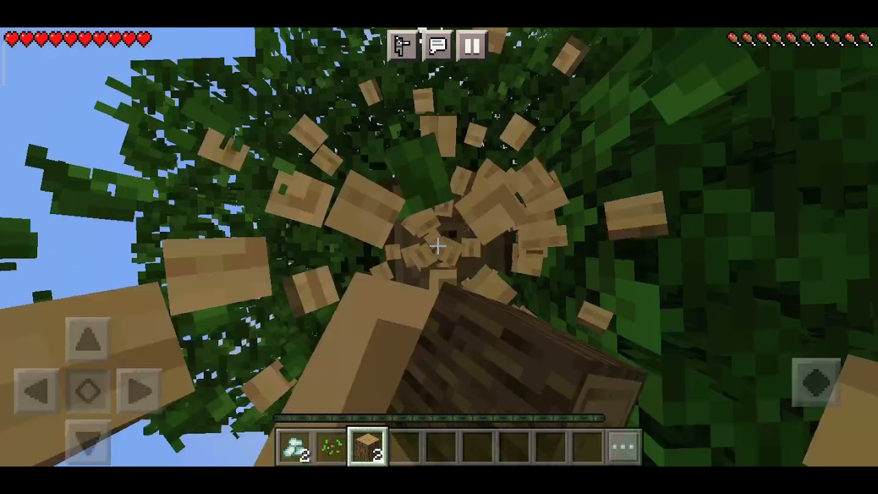 How to make crafting table, sticks and wooden pickaxe in minecraft pe 1 ...