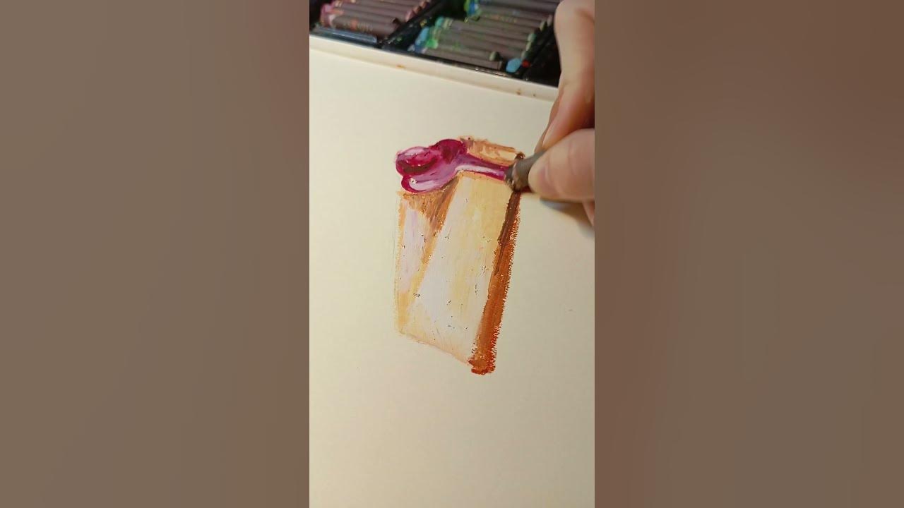oil pastel cake #art - YouTube