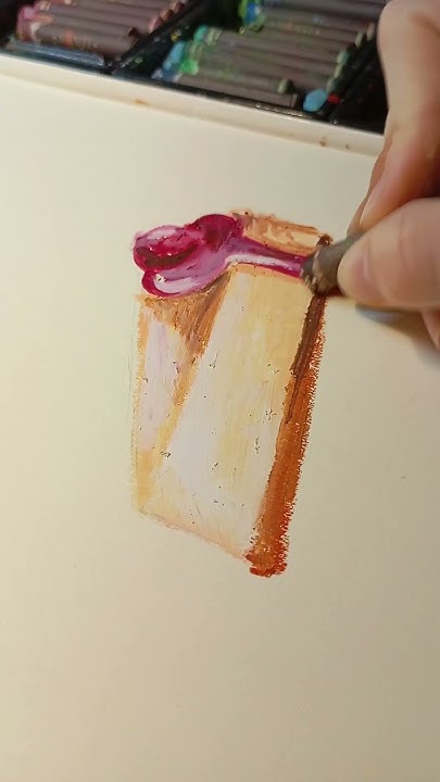 oil pastel cake #art - YouTube