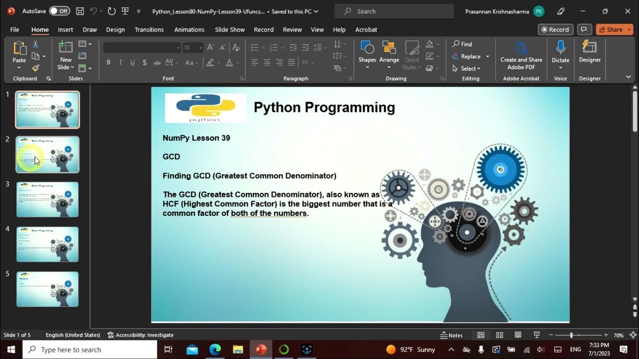 Python L80 in Tamil, This video explains NumPy Lesson39,Non Tech People can understand well ...