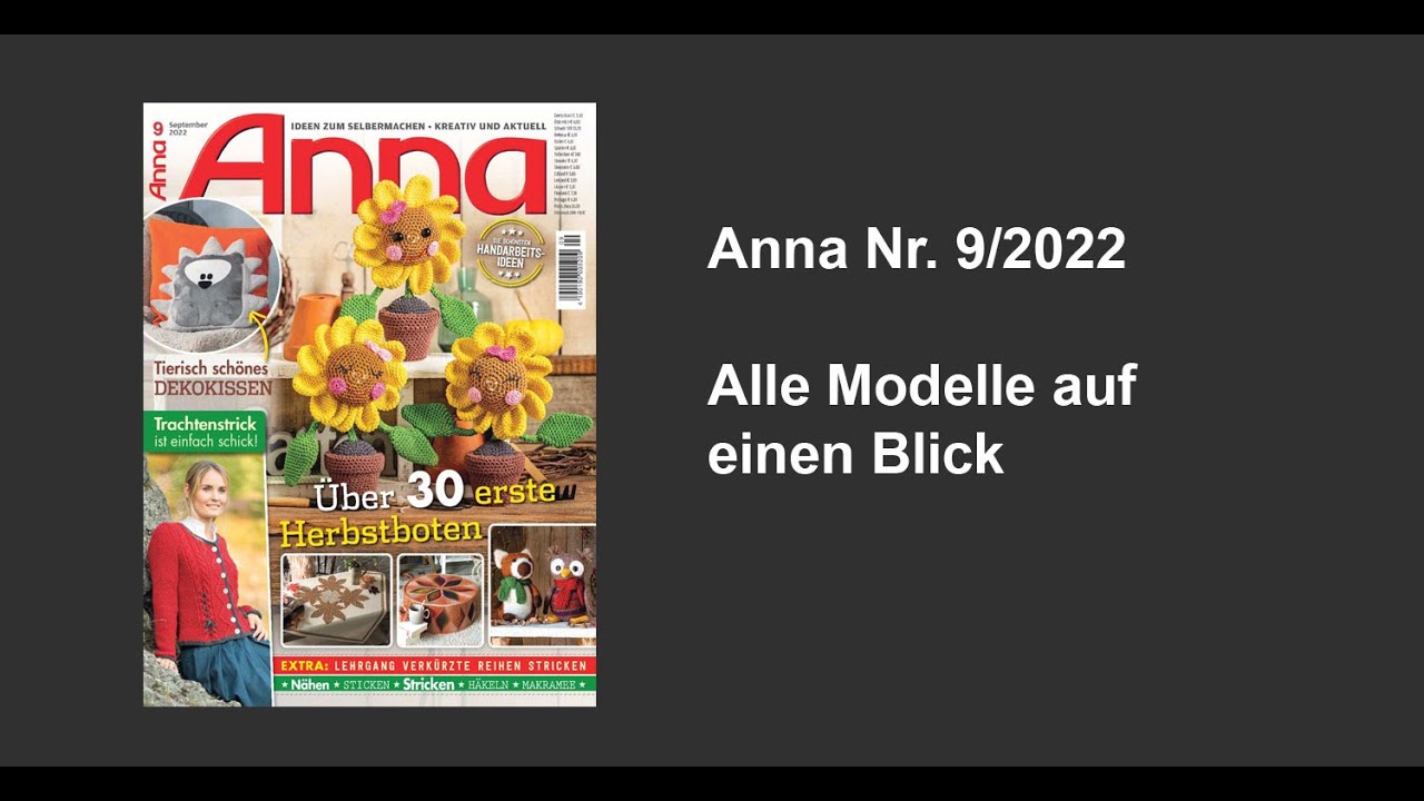 Anna Nr. 9/2022 - Alle Modelle auf einen Blick - YouTube