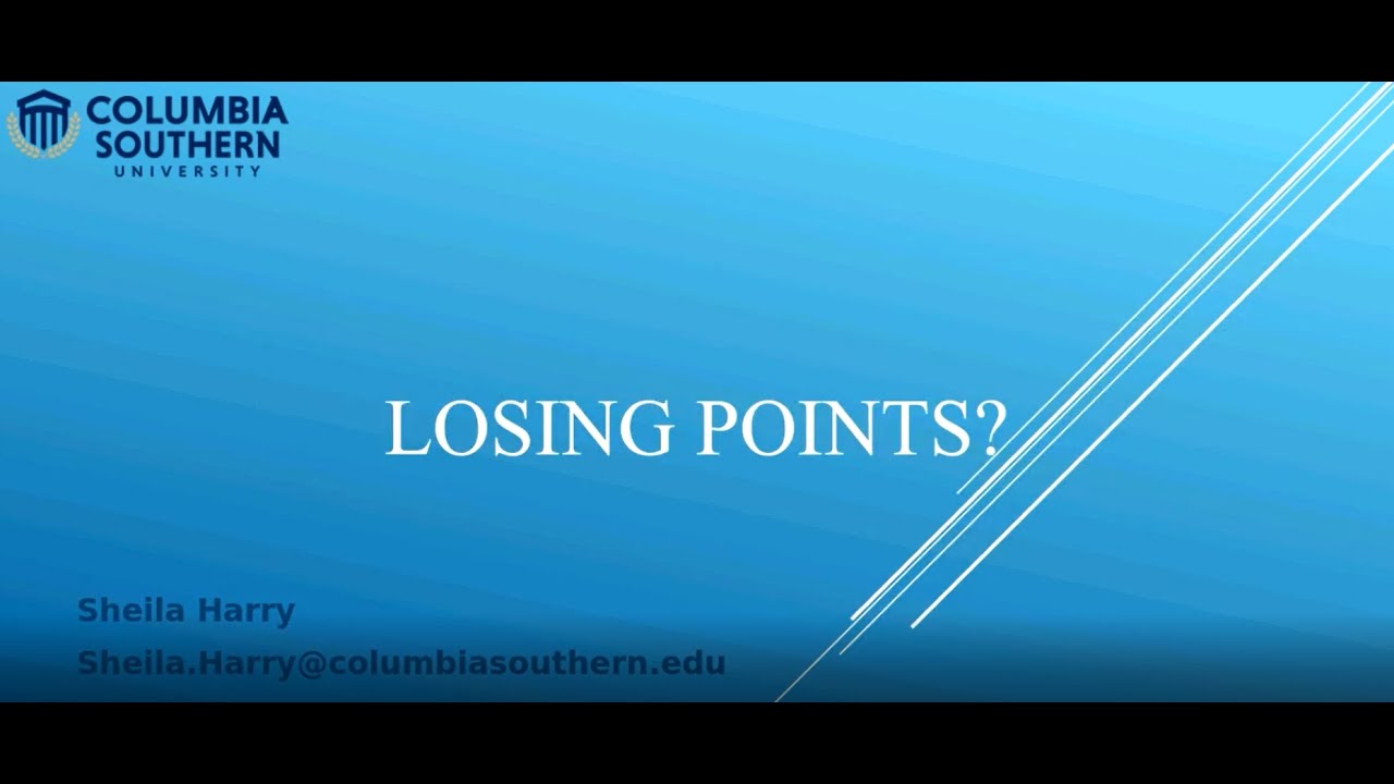 Losing Points? - YouTube