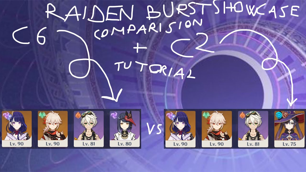 Sara C6 vs Mona - Raiden Shogun Burst Showcase Tutorial & Comparision ...