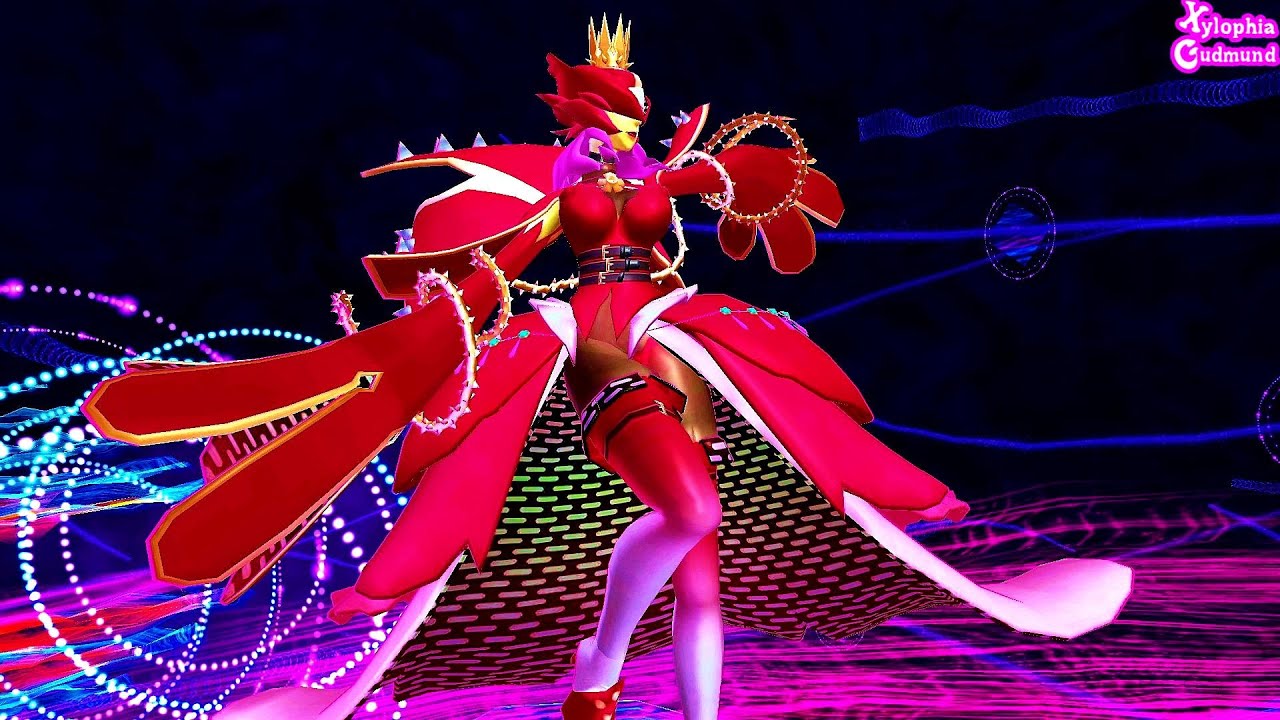 『Xylophia Gudmund』 Lillymon Rosemon Lotosmon to Rafflesimon Evolution ...