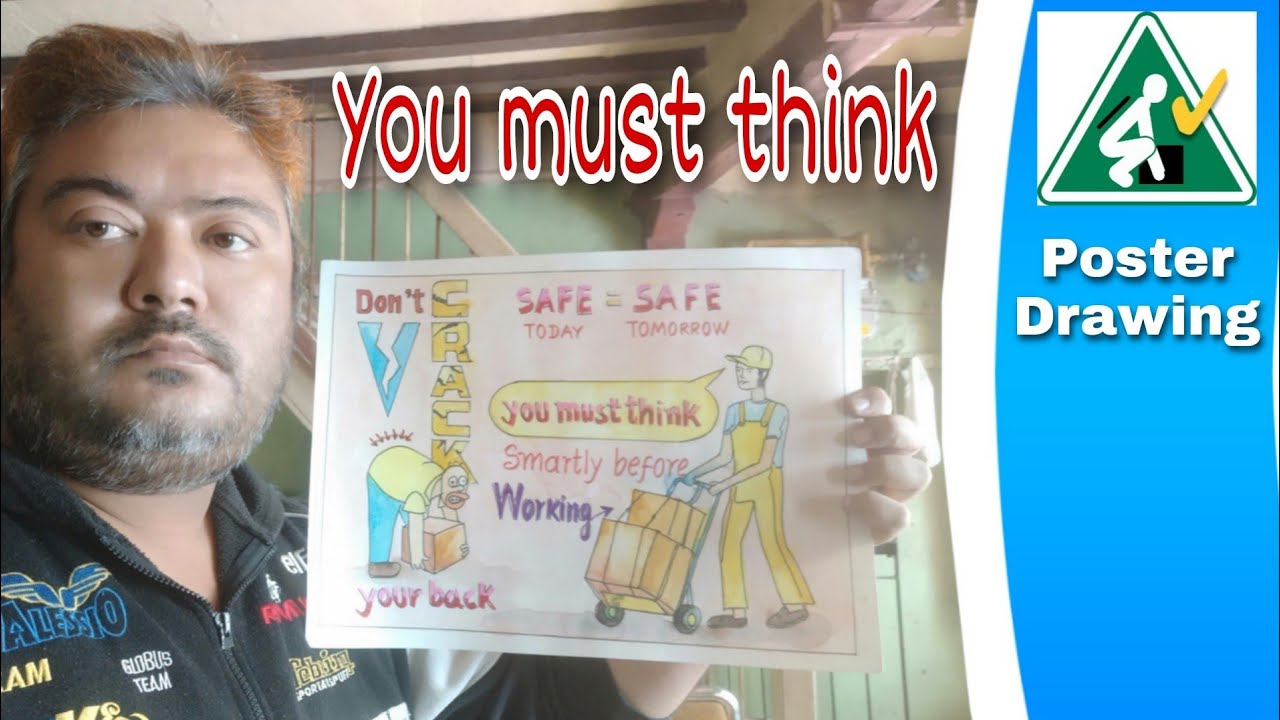 How to draw back safely Poster Drawing/workplace safety Drawing/ safe ...