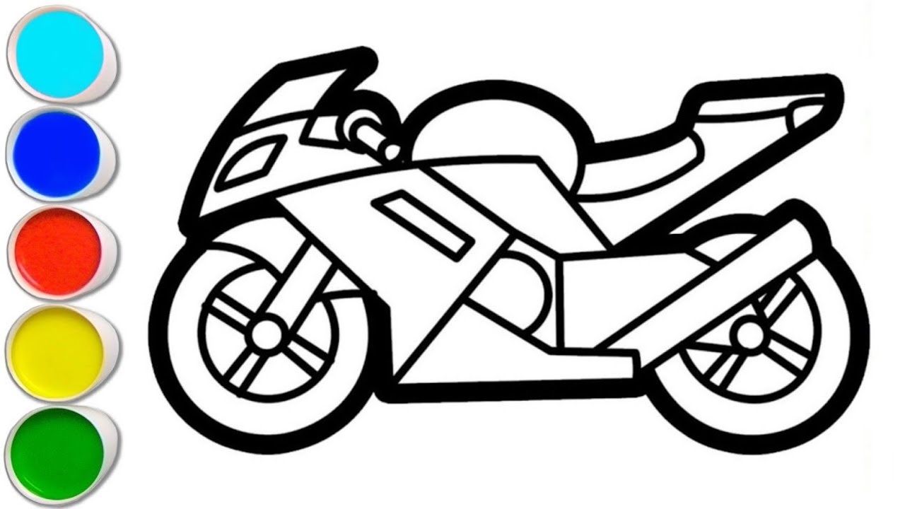 Kawasaki Ninja Bike Drawing, Painting & Coloring For Kids and toddlers ...