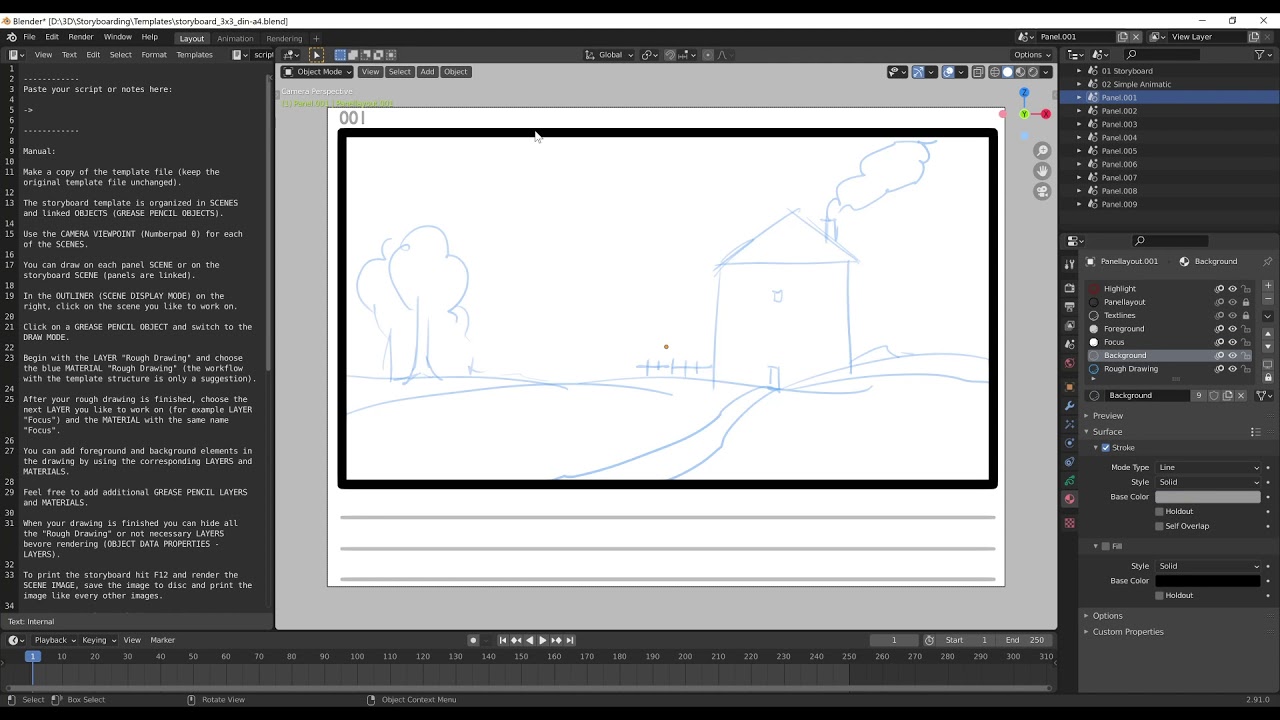 Blender Storyboard and Simple Animatic Template - YouTube