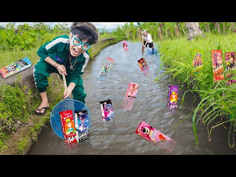 Kita Berburu MUSIC LOLLIPOP PERMEN JUMBO Langka di Saluran Pengairan!!! Bocil Nangis Kena TlPU!!!