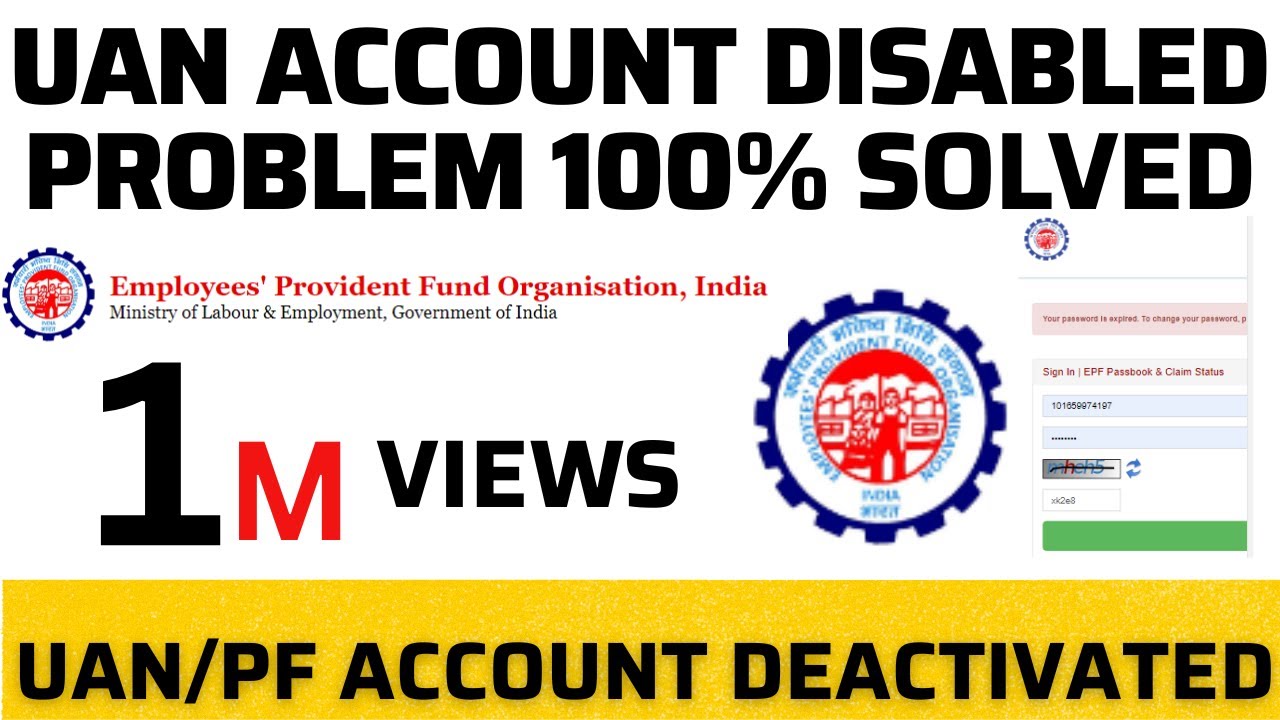 How to solve EPF UAN account is disabled problem | UAN account is ...