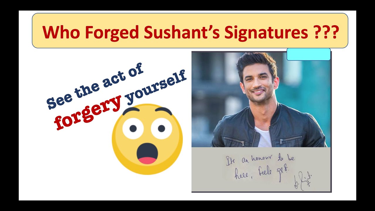 Big Breaking | Forged Sushant’s Signatures | Forged from model ...