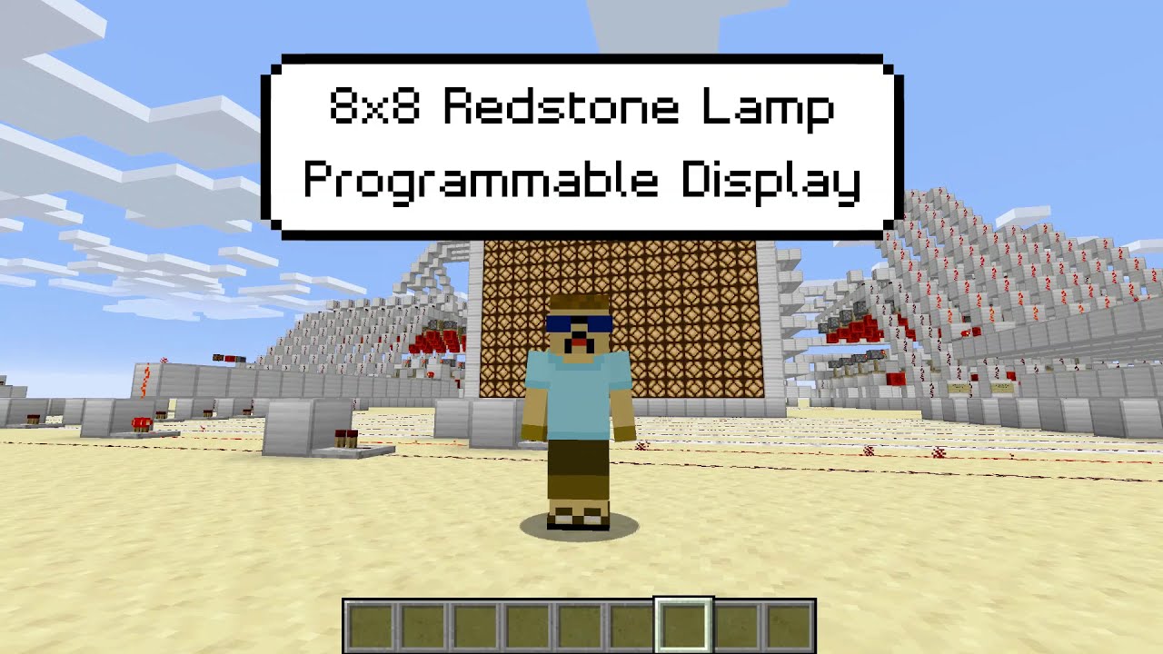 I'v made an 8x8 pixel, Redstone lamp, fully programmable display, in Minecraft - YouTube