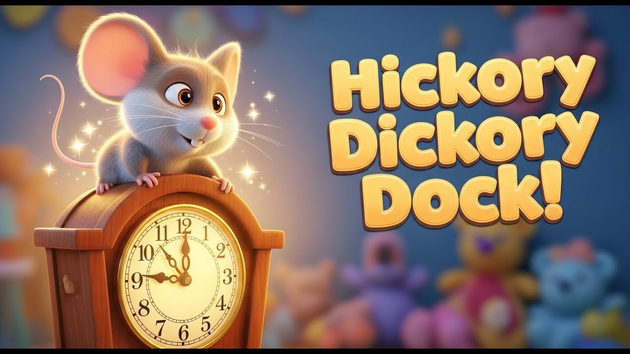 Hickory Dickory Dock | Cute Mouse & Clock Adventure | Nursery Rhyme for ...