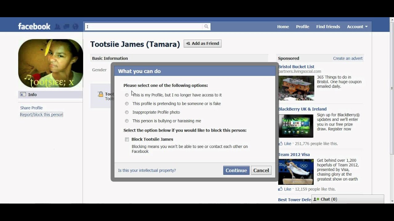 How to block report / someone on facebook 2011 - YouTube