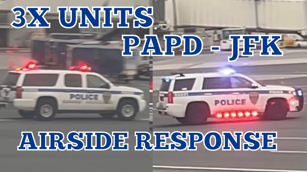 **3X UNITS** New York JFK International Airport Police Responding ...