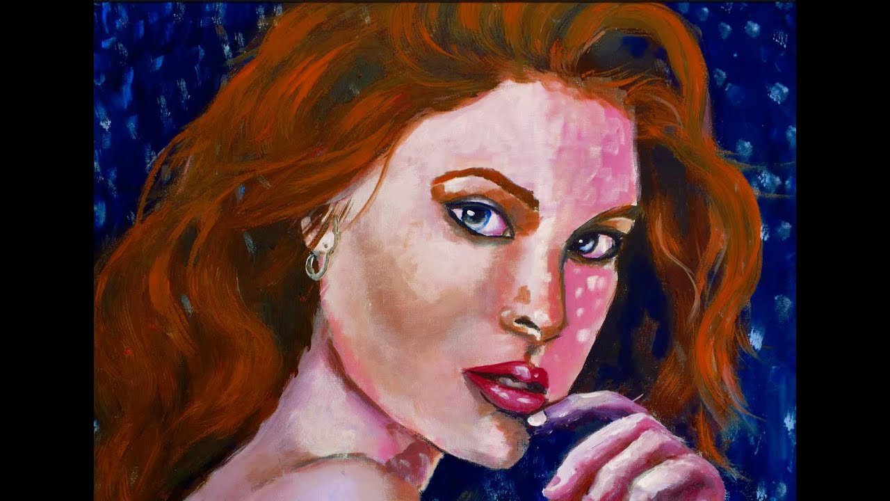 Art Tutorial and Lesson How to paint a portrait of a woman - acrylic ...