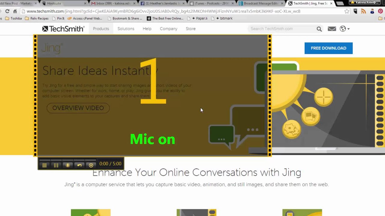 How to Use Jing TechSmith Training - YouTube