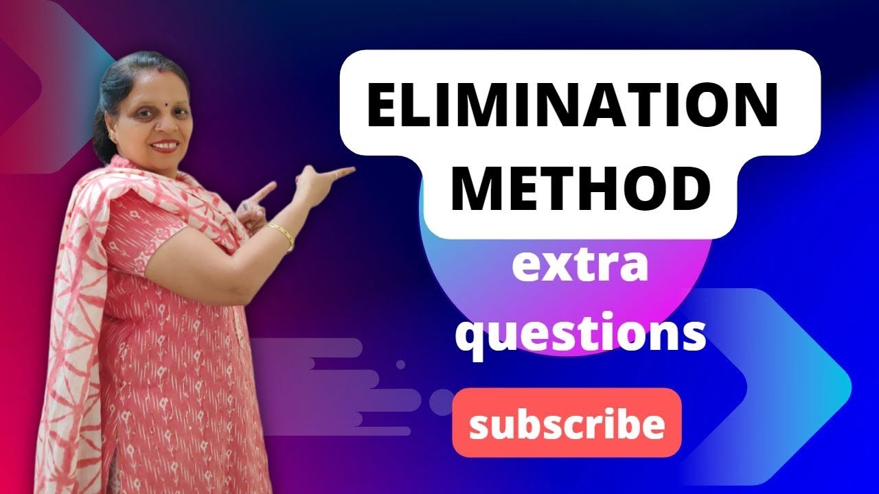 class 10 elimination method questions - YouTube