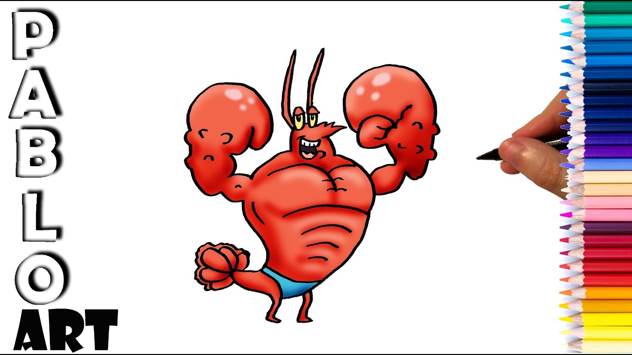 How to draw Larry the Lobster from Spongebob | Learn to Draw step by ...
