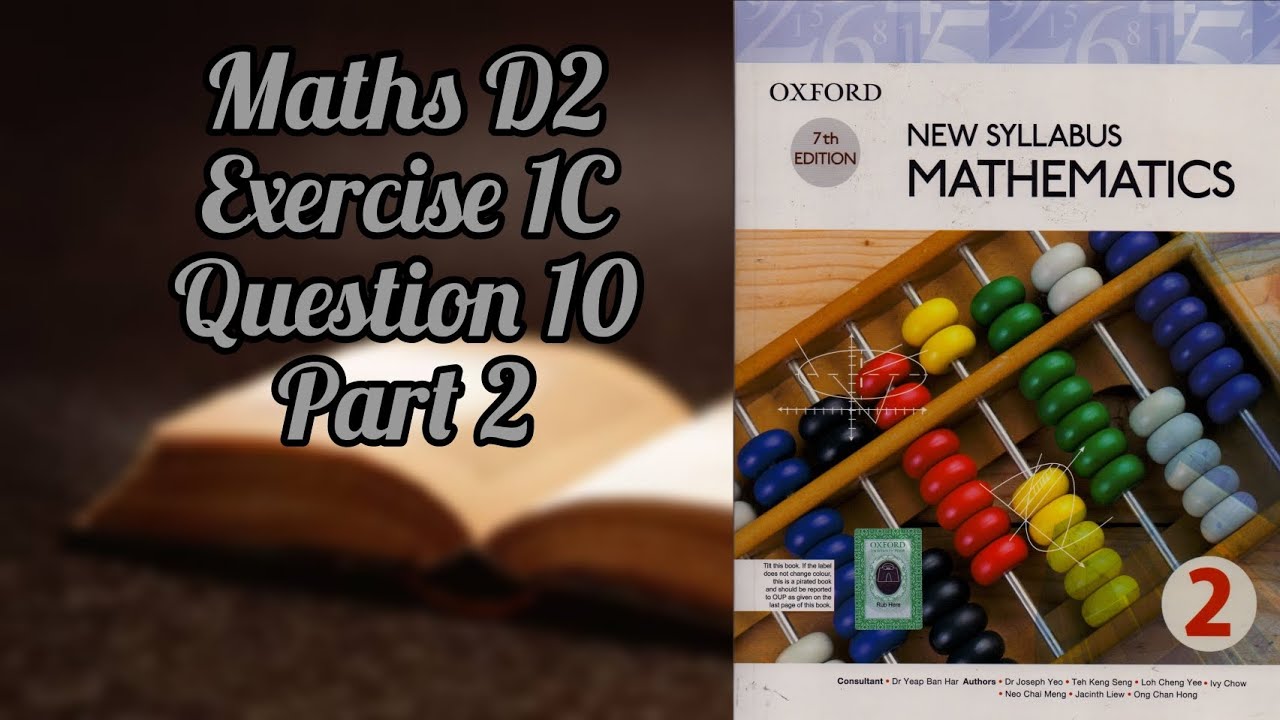 Mathematics book (d2)| 7th addition|Exercise 1C|Q#10|Part b|Mathematics ...