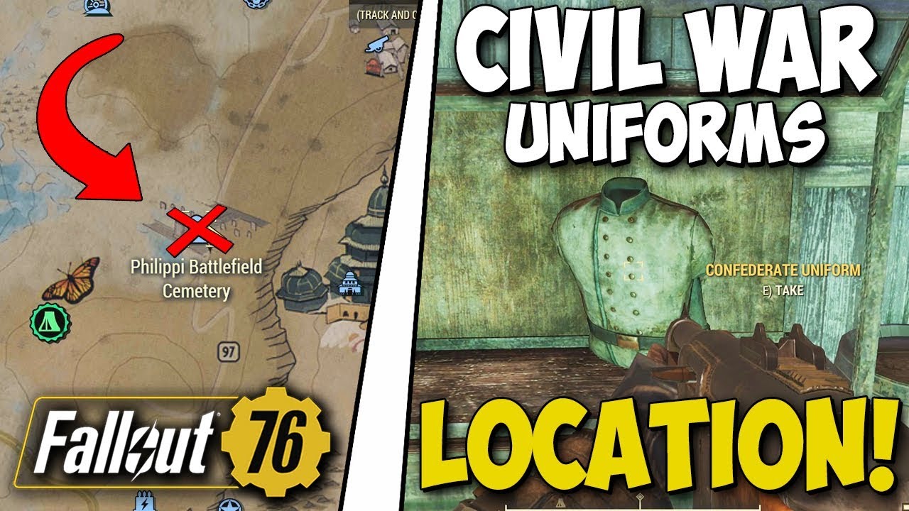 Fallout 76 - Union Uniform & Confederate Uniform Location - YouTube