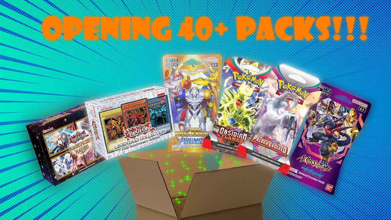 Opening 40+ Packs! Pokemon, Yu-Gi-Oh, and Digimon! - YouTube