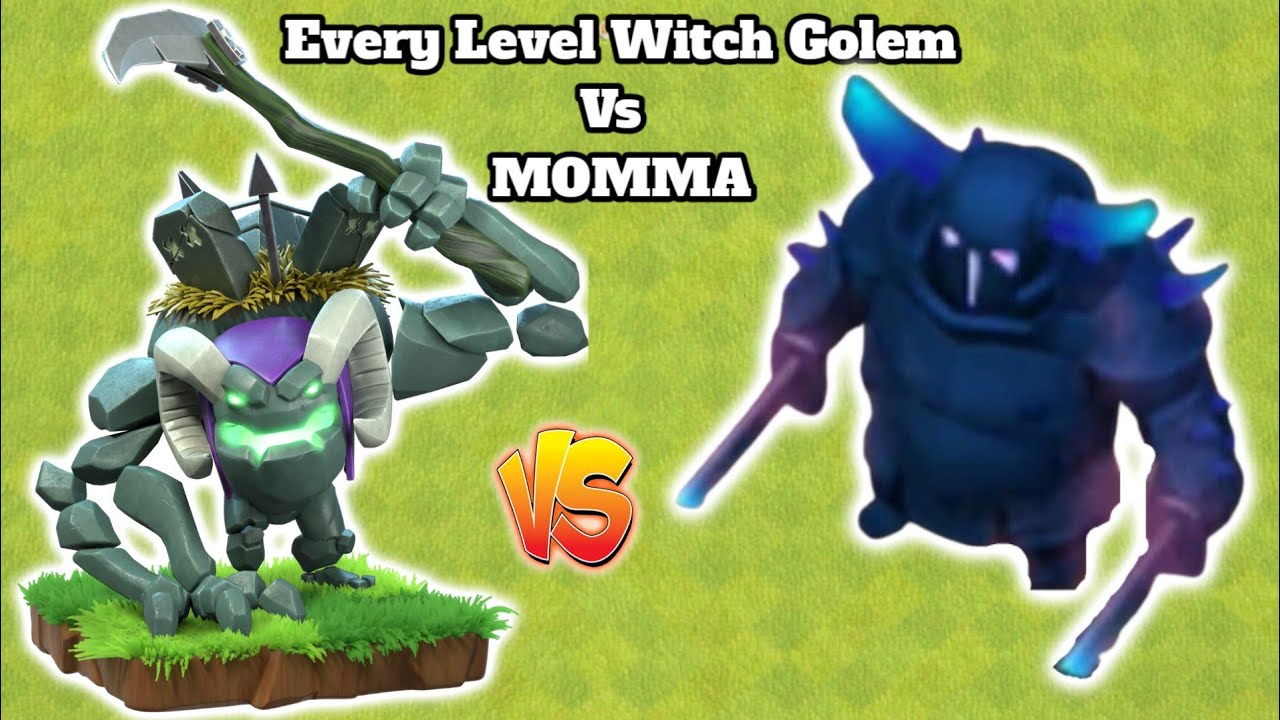 MOMMA Vs Every Level Witch Golem | Troops Gameplay | Clash Of Clans ...