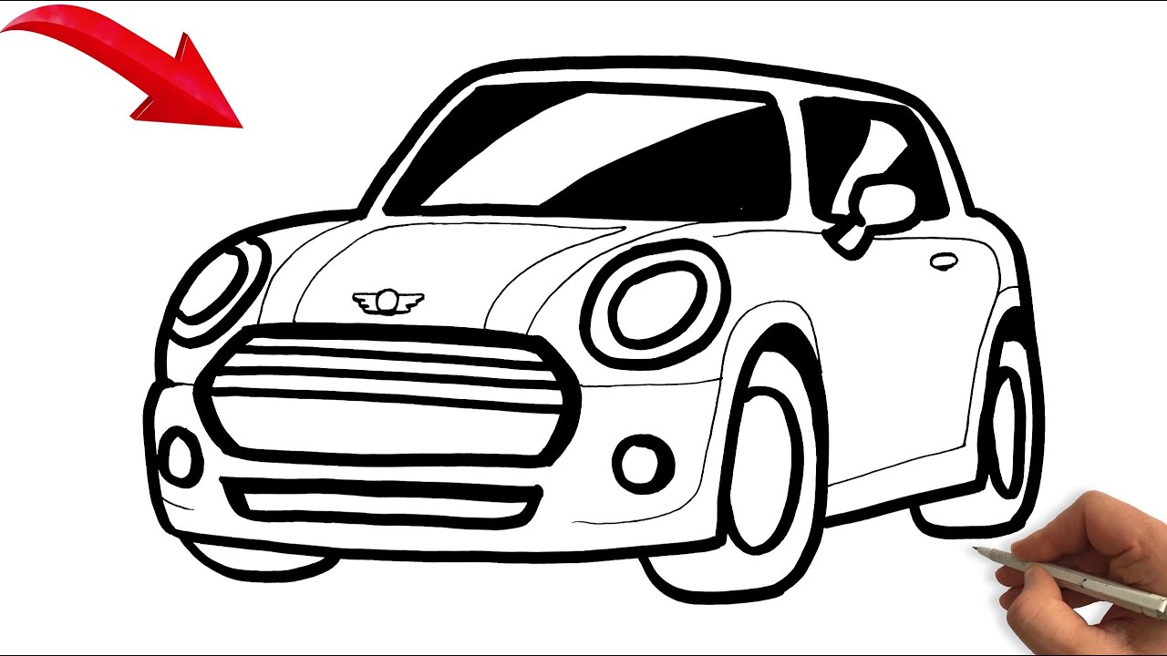 How to Draw a Mini Cooper – Easy Car Drawing Tutorial - YouTube