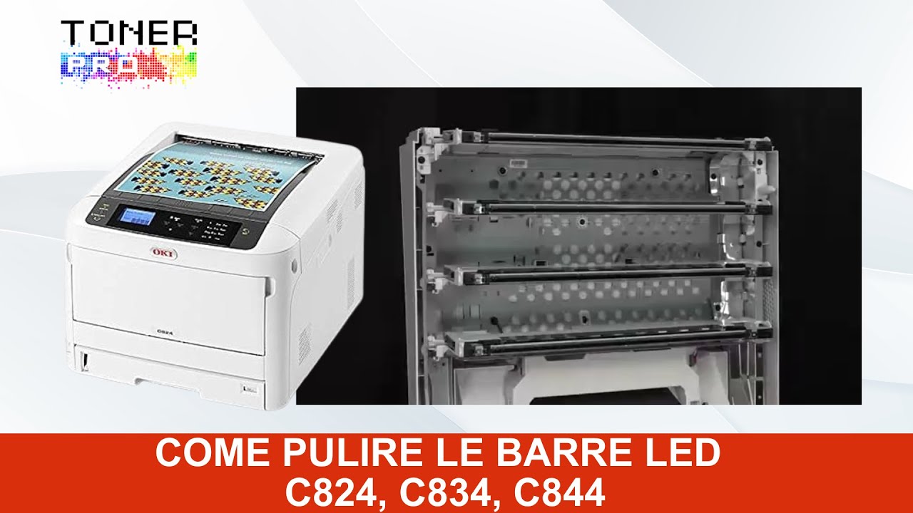 OKI C824 C834 C844: come pulire le barre/testine LED | Manutenzione ...