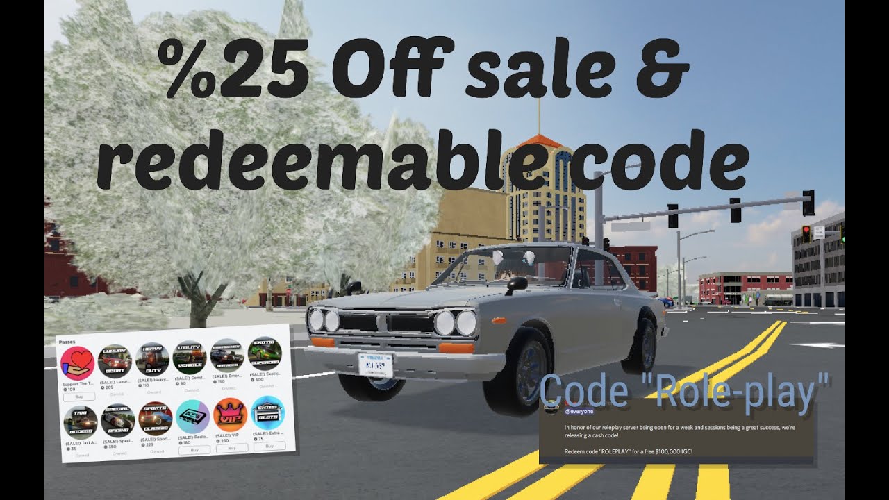 %25 Off sale & Redeemable Code "ROLEPLAY" - YouTube