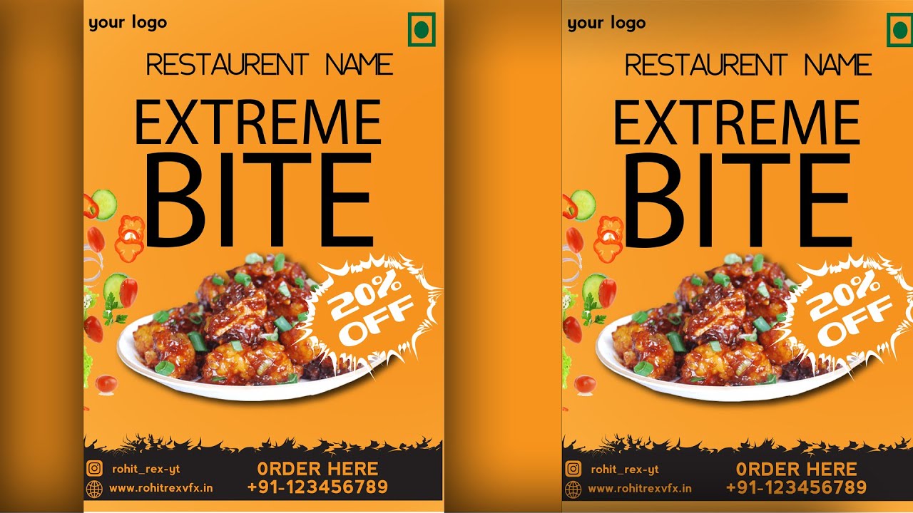 Yellow background food poster design - Adobe Illustrator - YouTube