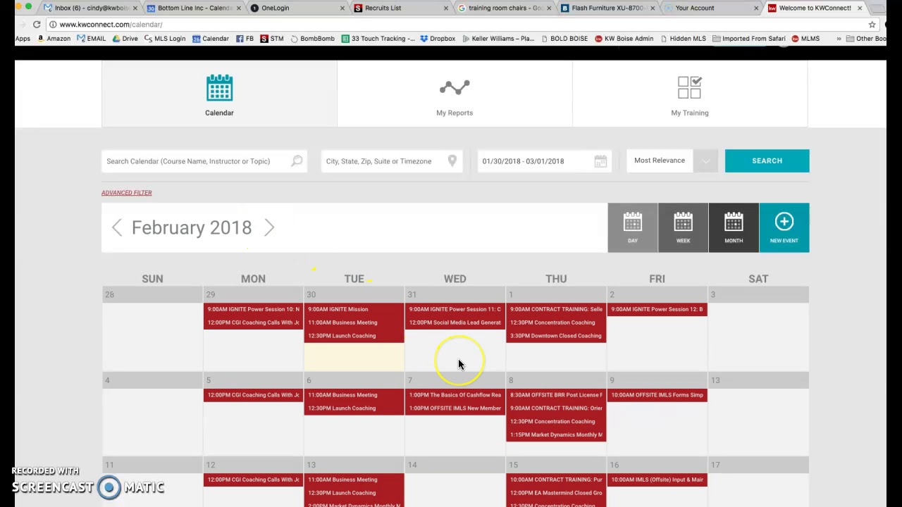 KW Connect Calendar: How To Sign Up For Classes - YouTube