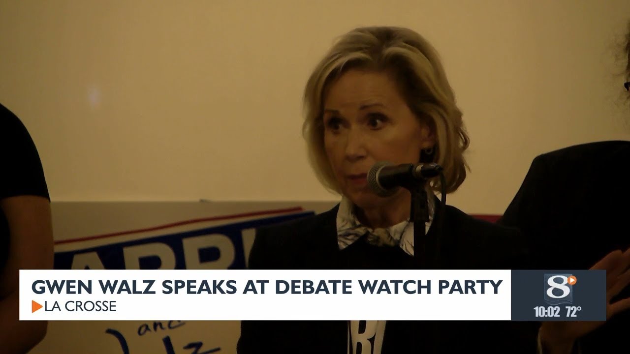 Minnesota First Lady Gwen Walz speaks at La Crosse debate watch party ...