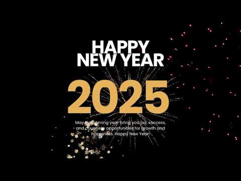 Happy New Year| Best NEW YEAR COUNTDOWN | 2025 Greeting Gif with fireworks sound | New Year gif 2025