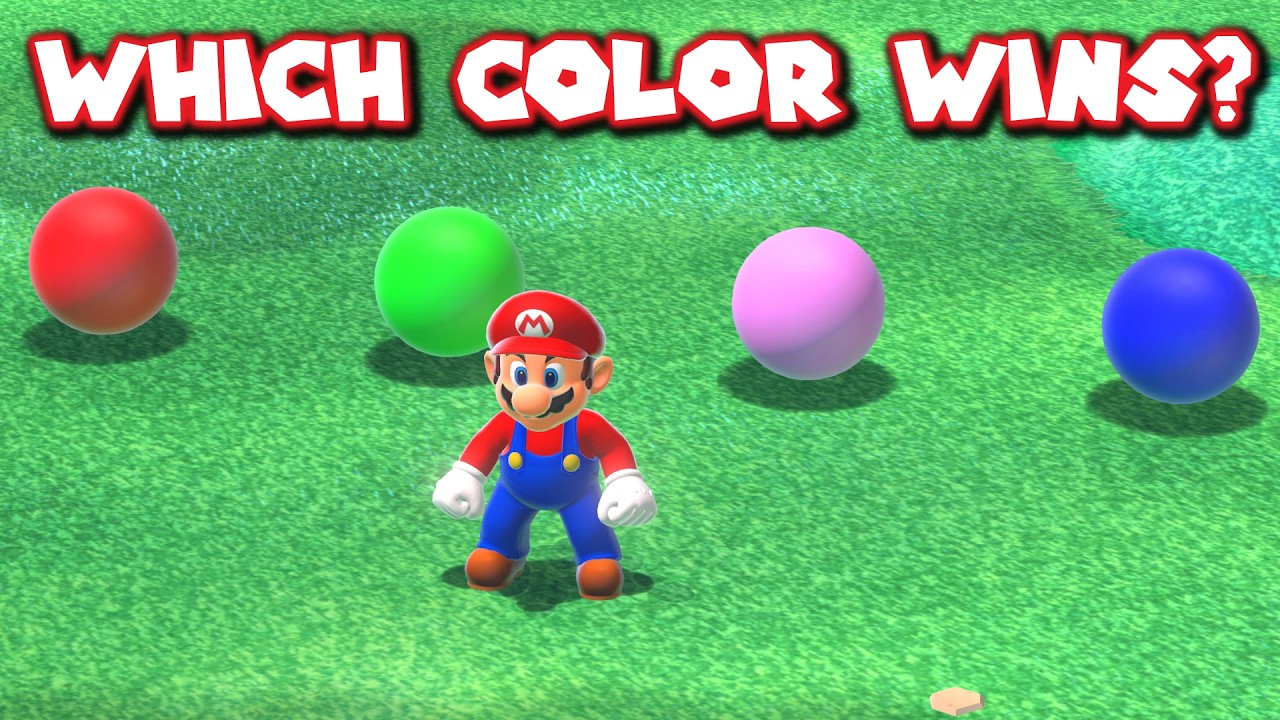 Which Color Wins in Super Mario MARBLE RACE?? - YouTube