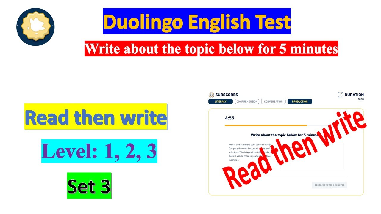 Duolingo English Test - Read then Write - Practice Test #3! 📚🖊️ - YouTube