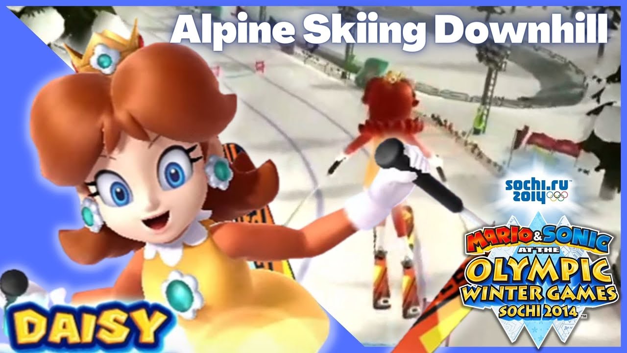 Mario & Sonic Sochi 2014 - Alpine Skiing Downhill | Daisy Gameplay ...