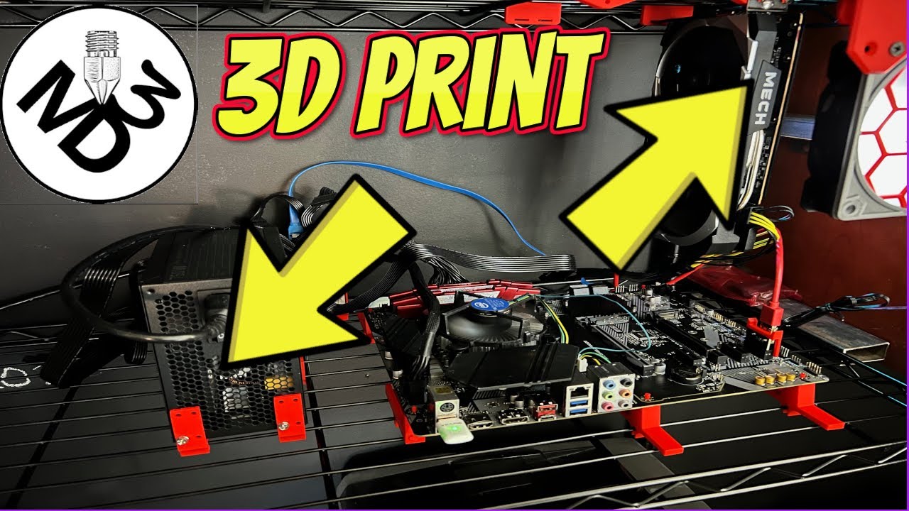 Wire rack 3d Print GPU Miner Installed - YouTube