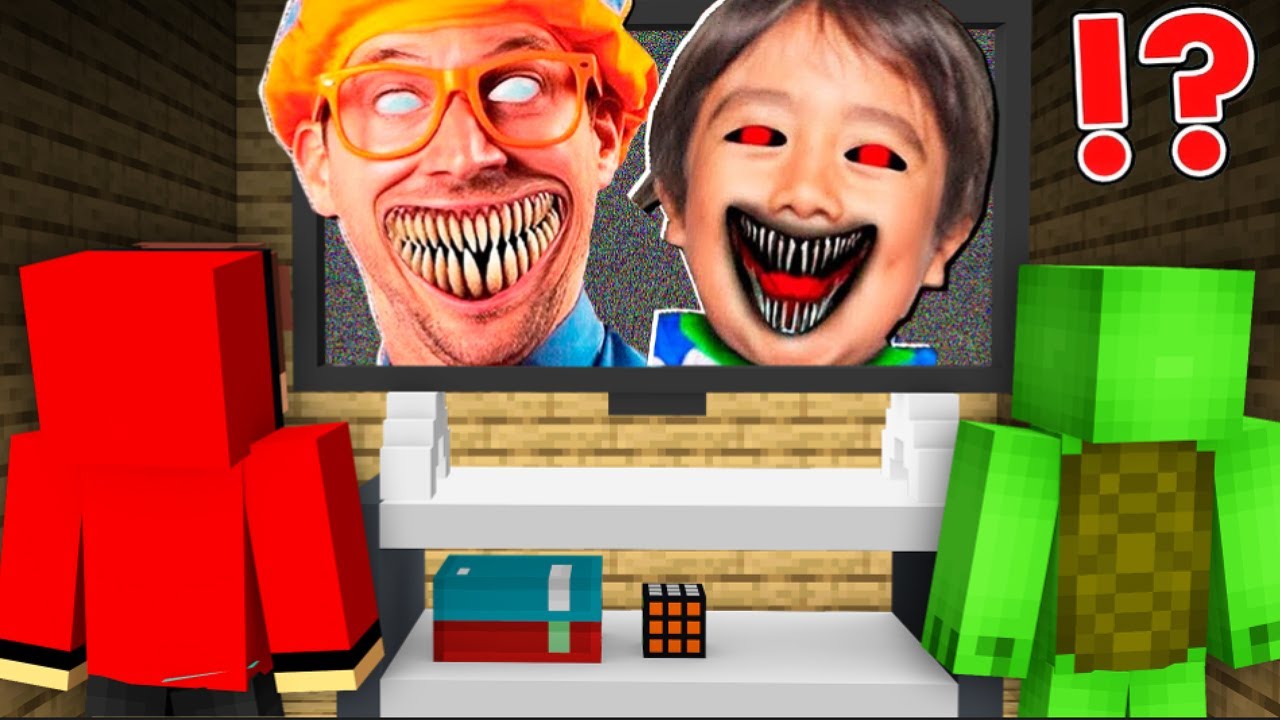 Why Scary Blippi & Rayn Calling JJ and Mikey at Night in Minecraft ...