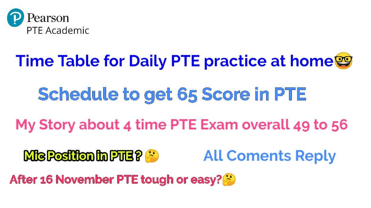 Time Table for Daily PTE practice⌚ | Schedule to get 65 in PTE at Home😯 ...