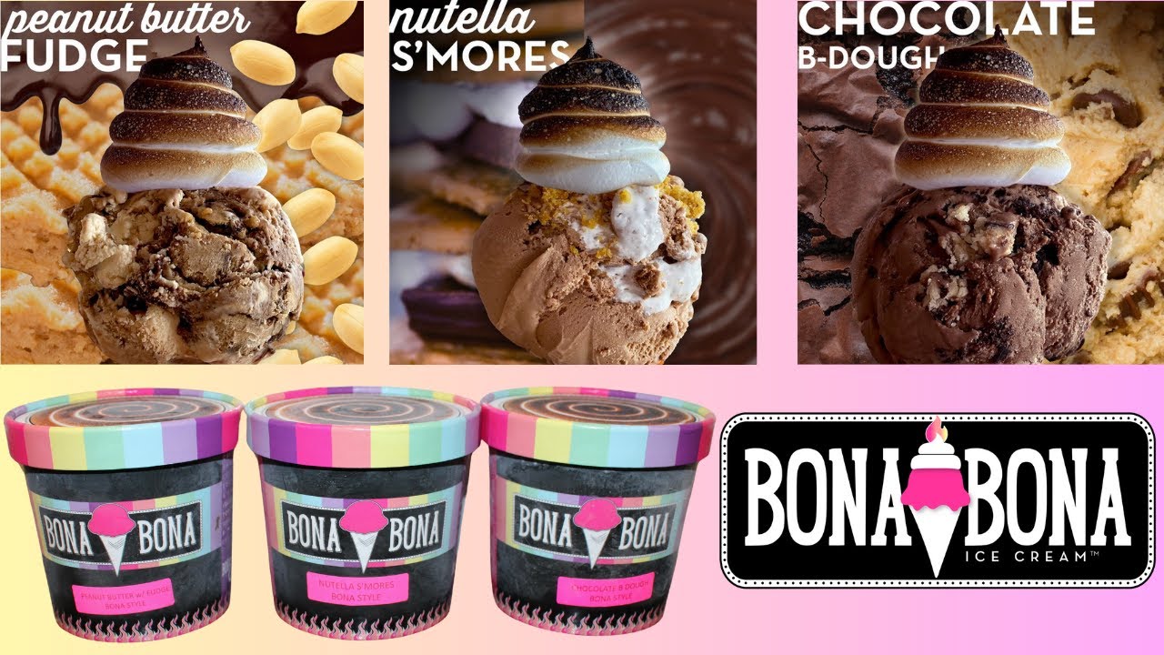 BONA BONA Ice Cream (from Goldbelly) Peanut Butter w/Fudge, Nutella S ...