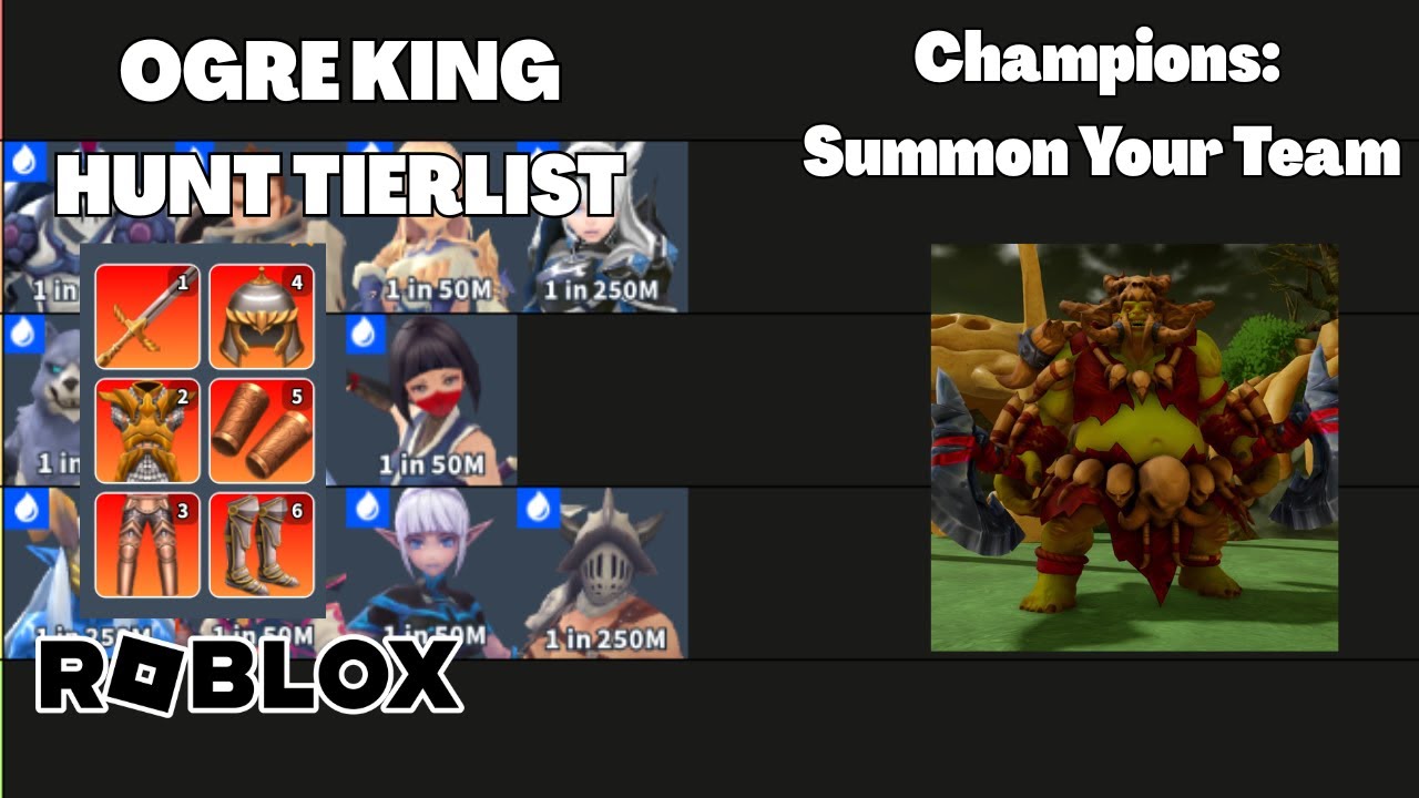 OGRE KING HUNT TIERLIST Champions: Summon Your Team Roblox - YouTube