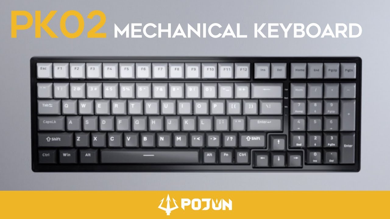 POJUN PK02 淺霧黑&淺霧綠 機械鍵盤 - YouTube