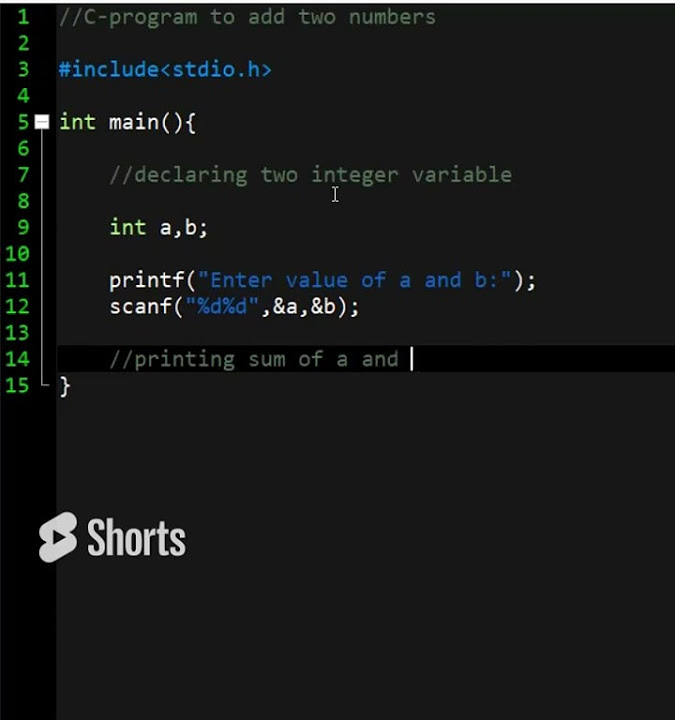 C Program To Add Two Numbers C Programming Coding Shorts Short Ytshorts Trending Youtube 