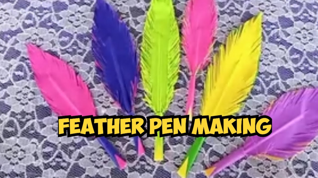 Feather Pen Making||How to make Paper Feather Pen Making||Pen ...