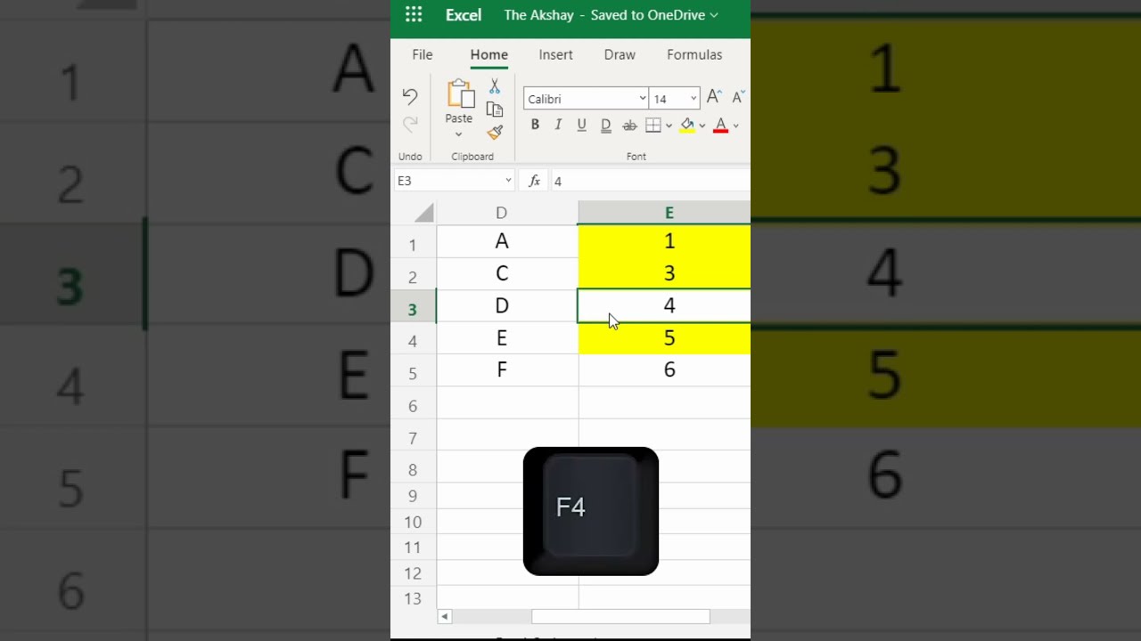 Use F4 To Repeat Last Action In Excel YouTube Use F4 To Repeat Last Action In Excel YouTube