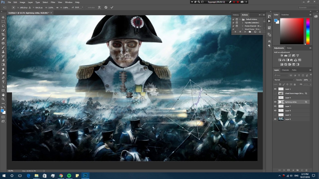 Zombie Napoleon Bonaparte (Adope Photoshop cc) - YouTube