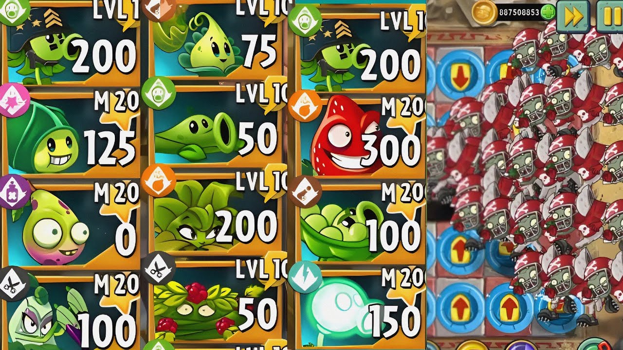 Plants vs Zombies2 100 zombie vs 25 New plants max level // pvz2 custom chalenge gameplay - YouTube