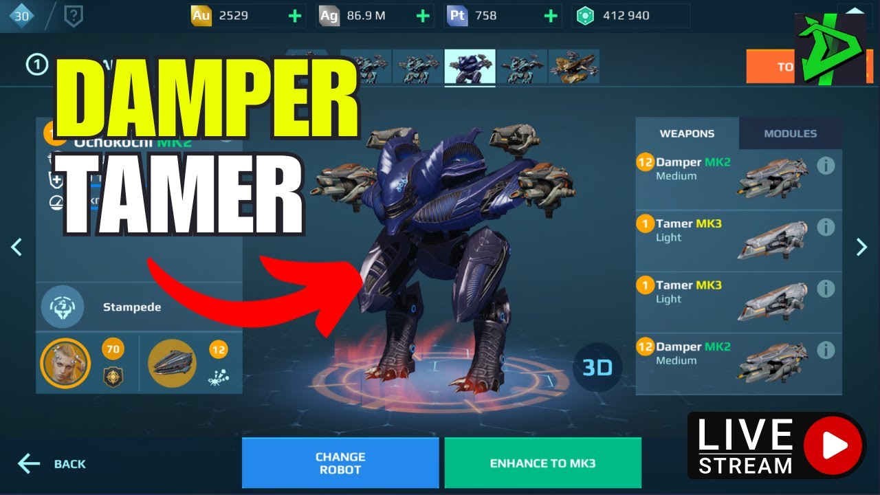 NEW! TAMER DAMPER BROKEN WEAPONS? UPDATE 9.5 EVOLIFE'S BIZARRE EVENT WAR ROBOTS - YouTube