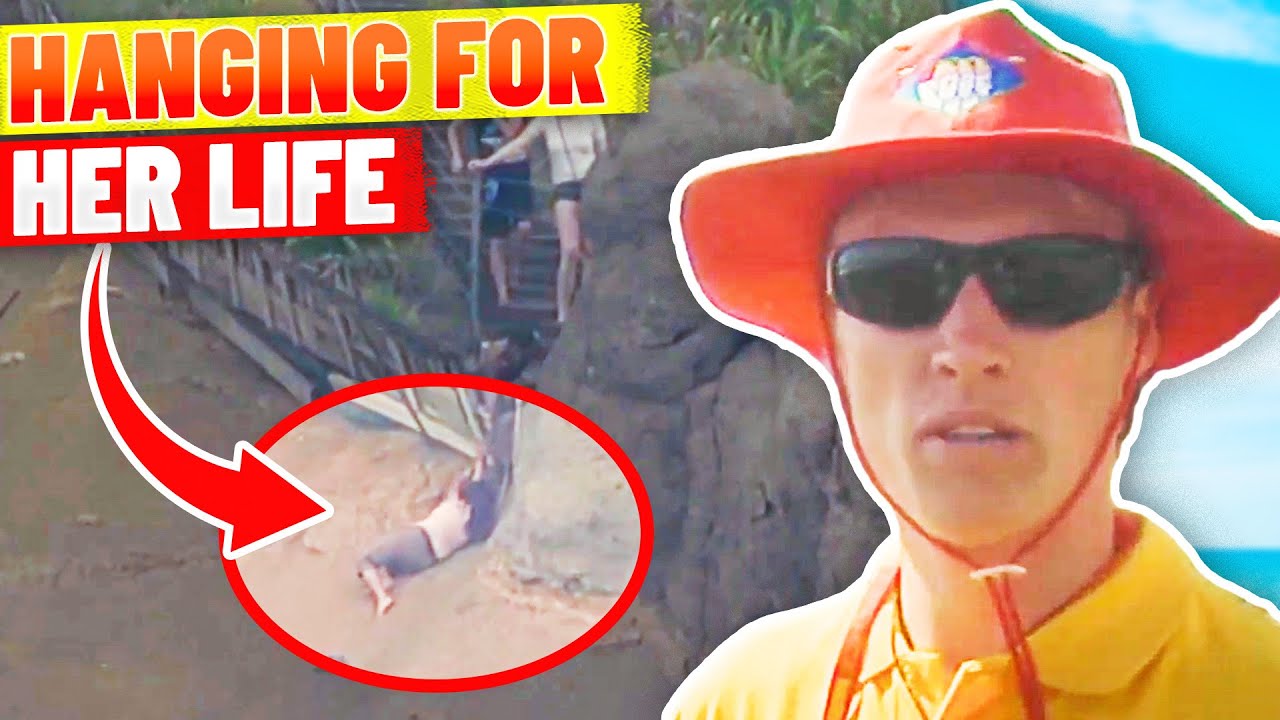 Woman Hangs For Her Life From 100m Cliff Face - YouTube